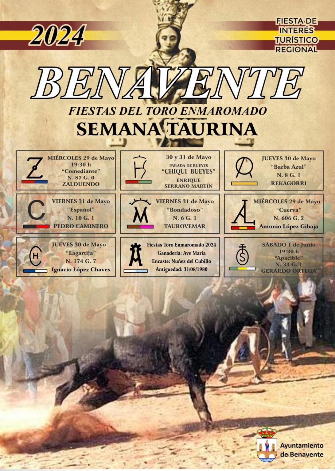 Cartel Completo de la Semana Taurina en las Fiestas del Toro Enmaromado ...
